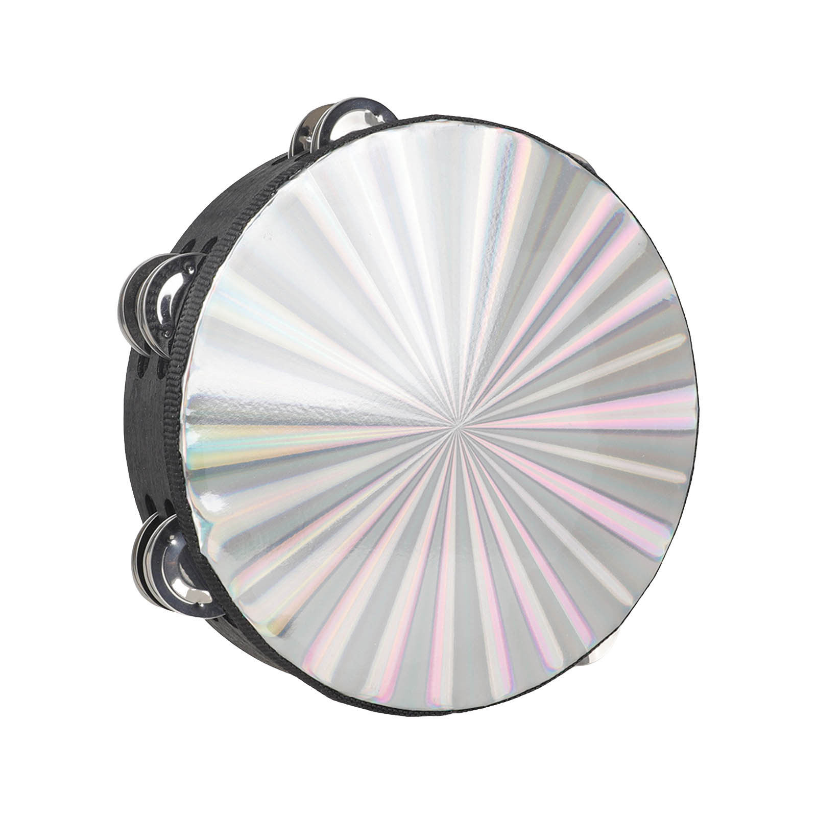 8 Inch Tambourine With Double Row Jingles Hand Held Drum Reflective ...