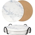 8 Inch Trivets for Hot Dishes, Pots and Pans, Marble Style Ceramic ...