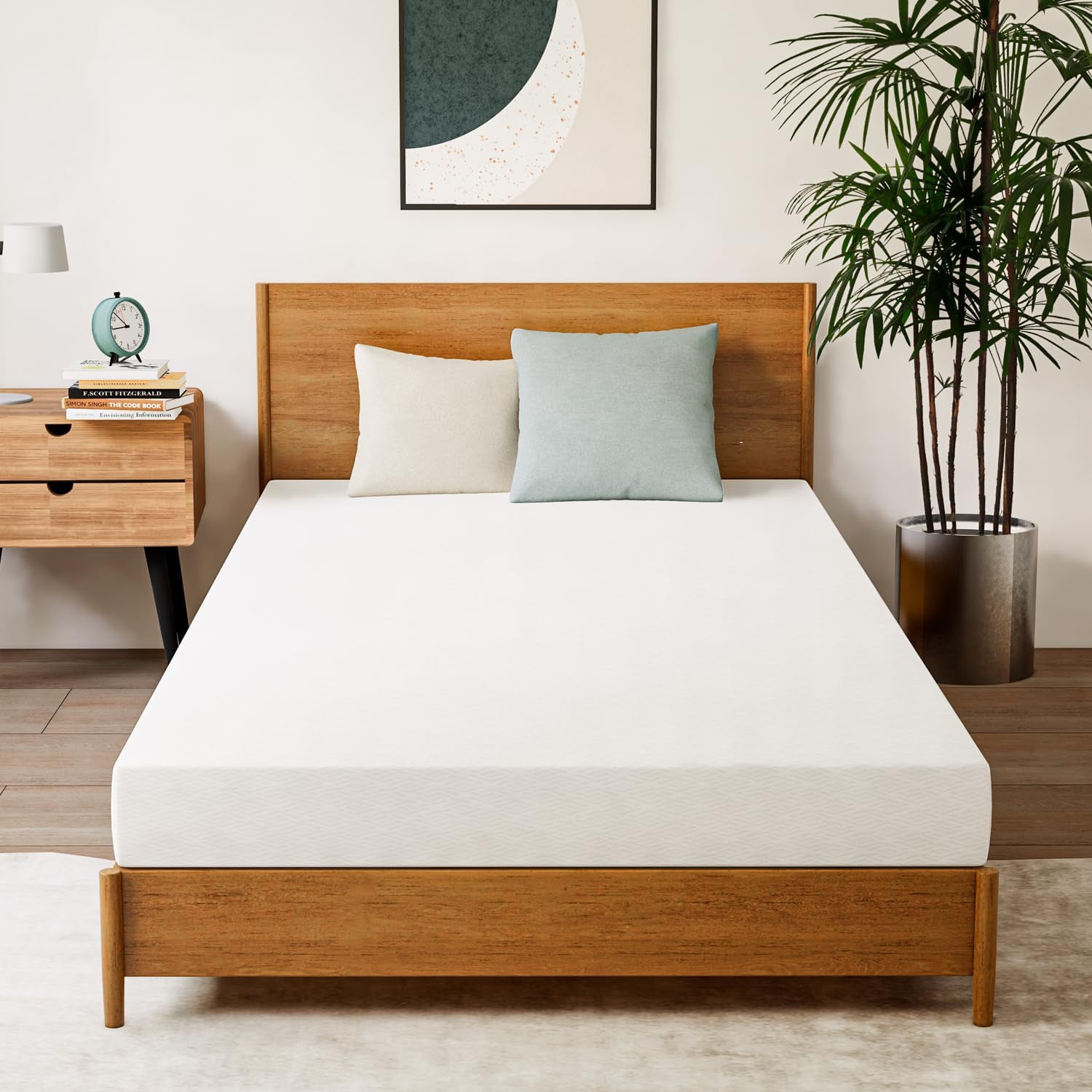 8 Inch Twin Cooling Gel Green Tea Medium Firm Memory Foam Mattress ...