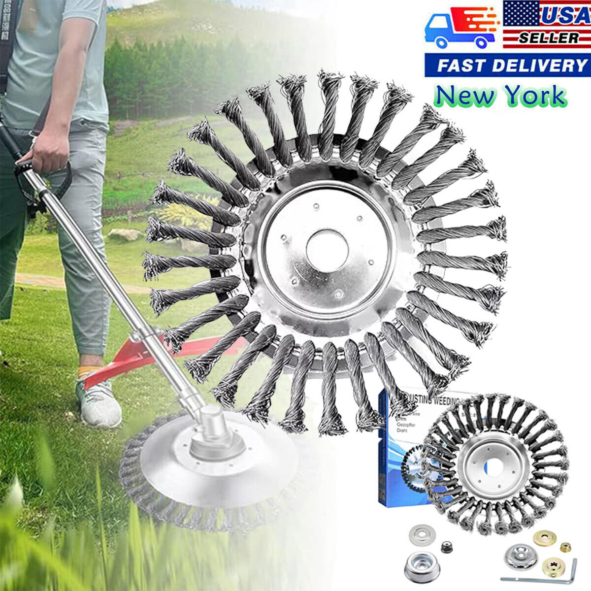 8-Inch Universal Steel Wire Brush Cutter Head for Gas-Powered Weed ...
