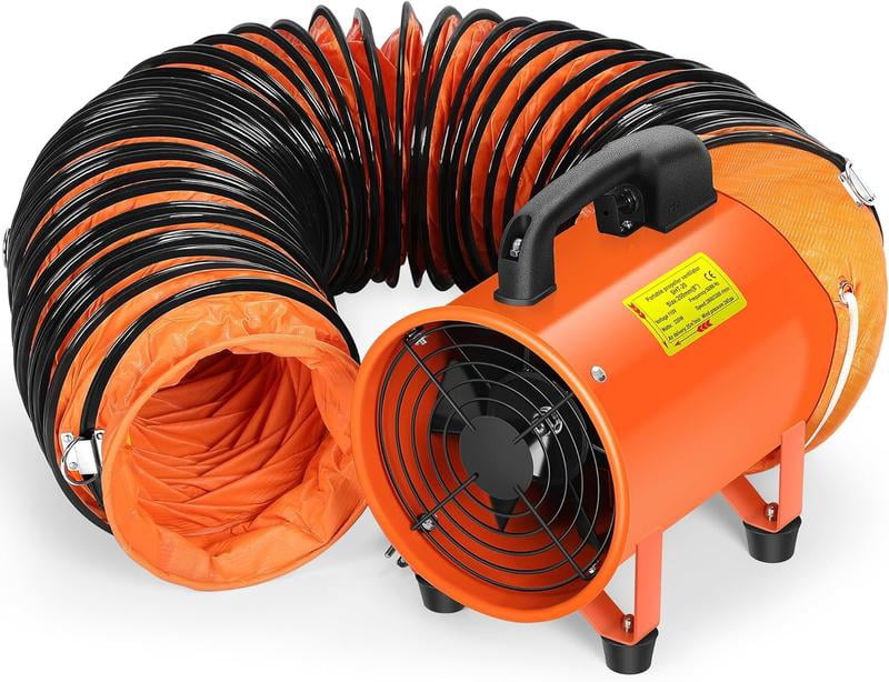 8 Inch Utility Blower Exhaust Fan with 24.6 FT Hose, 3300 r/min High ...