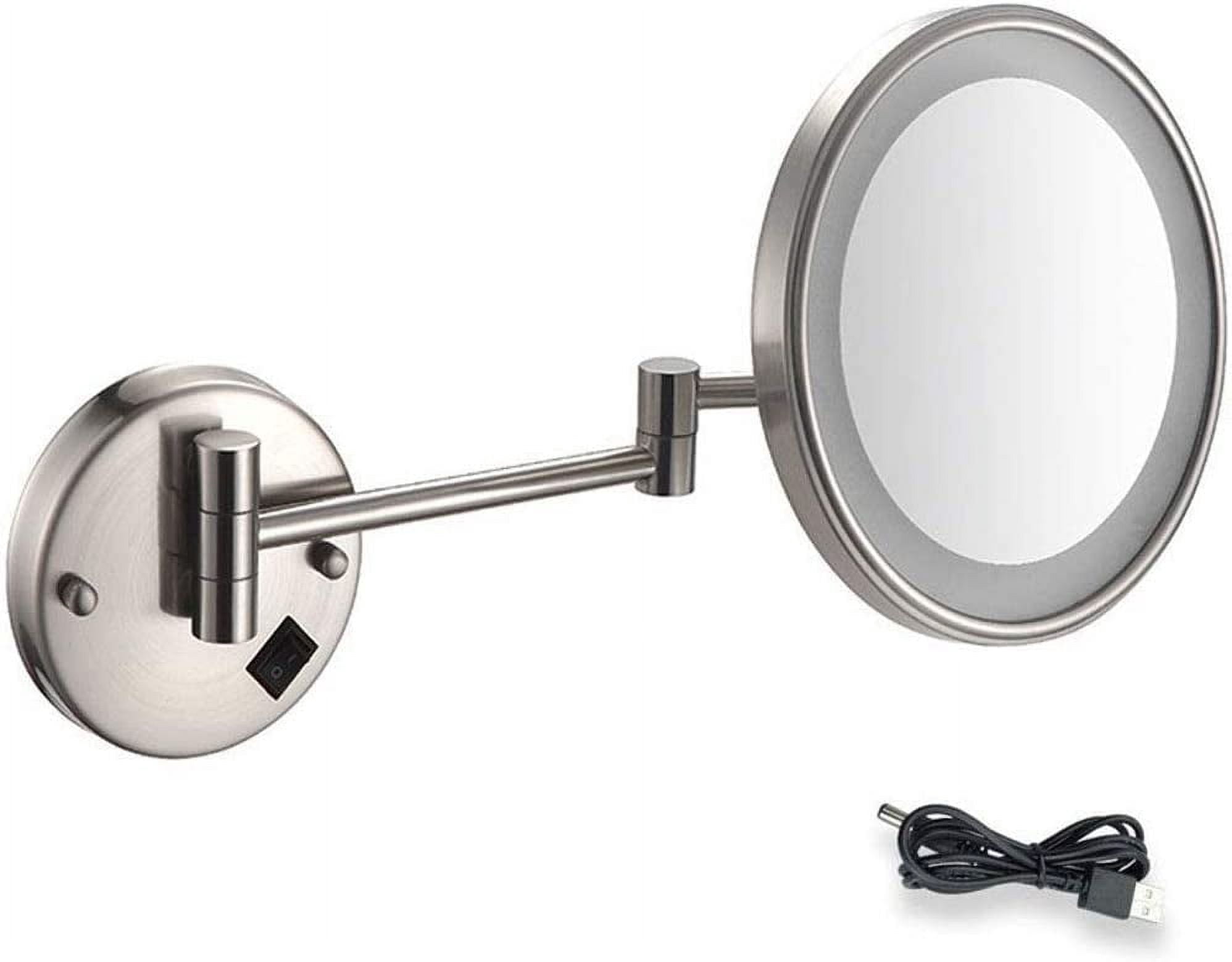 8 Inch Vanity Mirror Magnifying Makeup Mirror Wall Mount LED Lighted ...