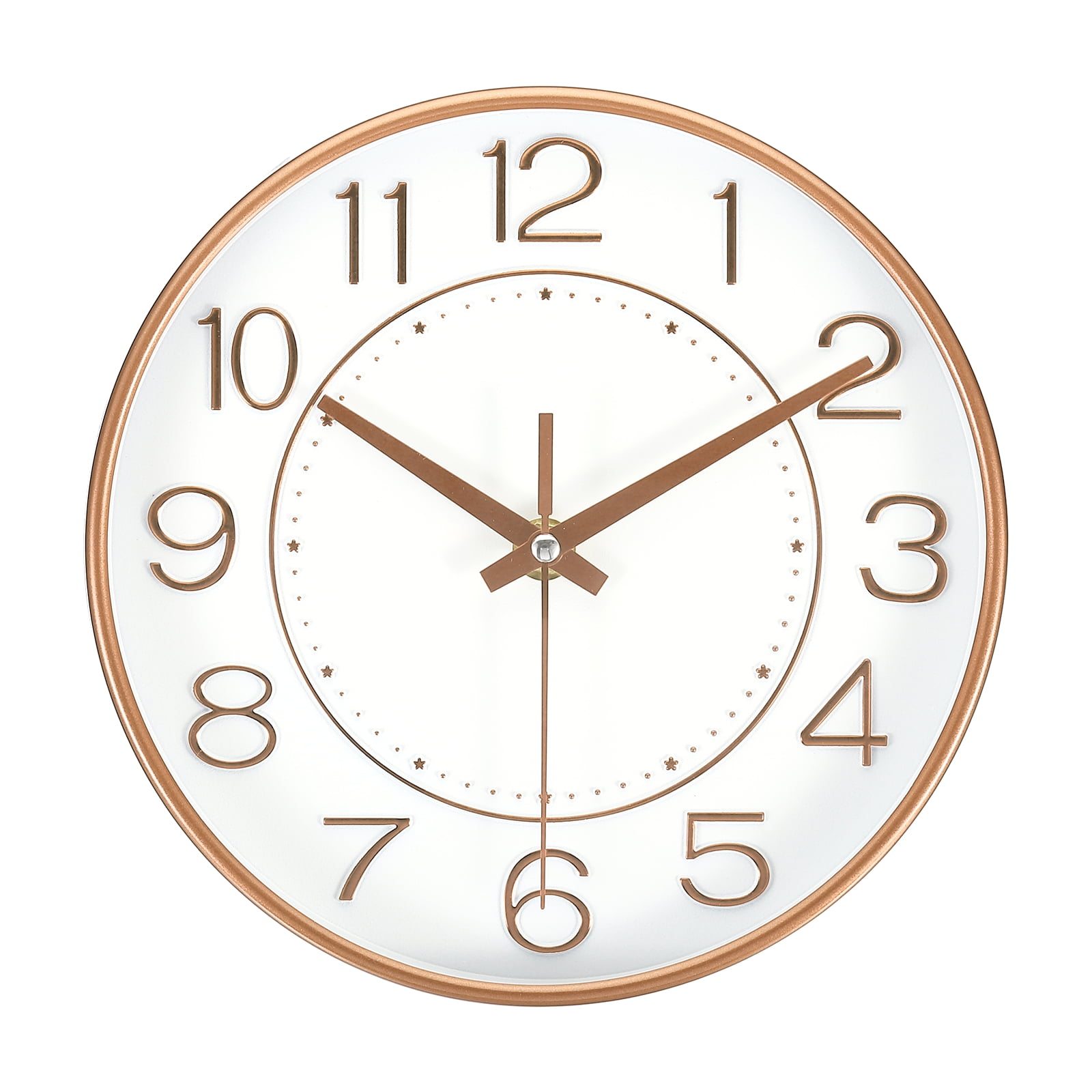 8 Inch Wall Clock Battery Operated Silent Non Ticking Round Modern ...