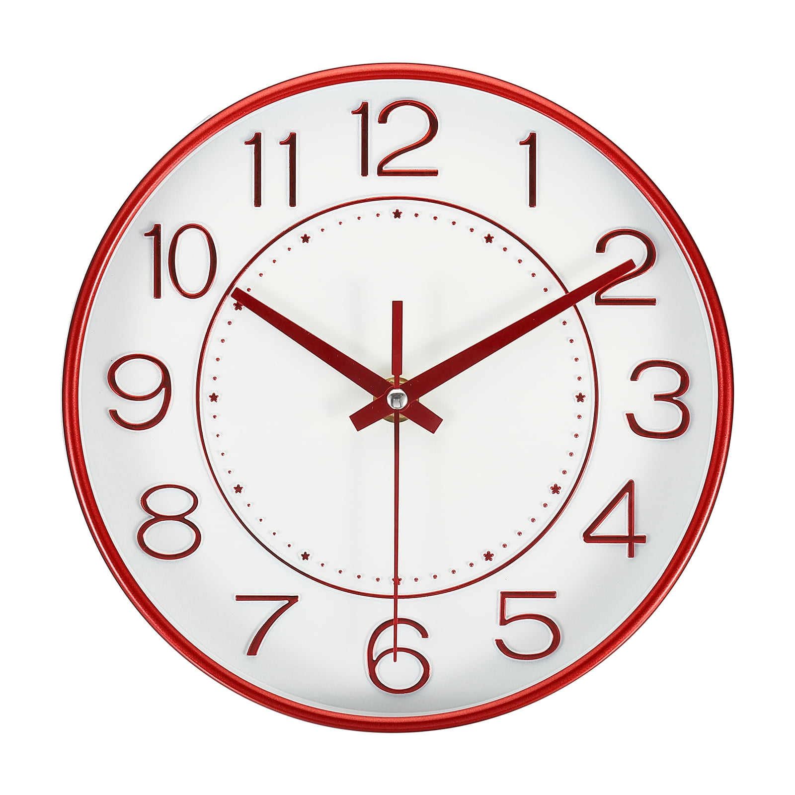 8 Inch Wall Clock Battery Operated Silent Non Ticking Round Modern ...
