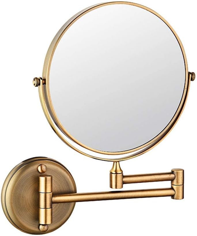 8-Inch Wall Mount Makeup Mirror Two-Sided Extension Wall Mount Mirror, 360 Degree Swivel ...