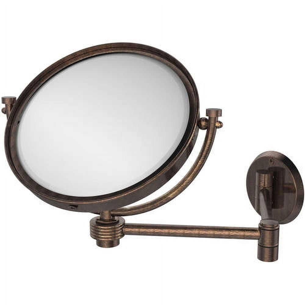 8 Inch Wall Mounted Extending Make-Up Mirror with Grooved Accents ...
