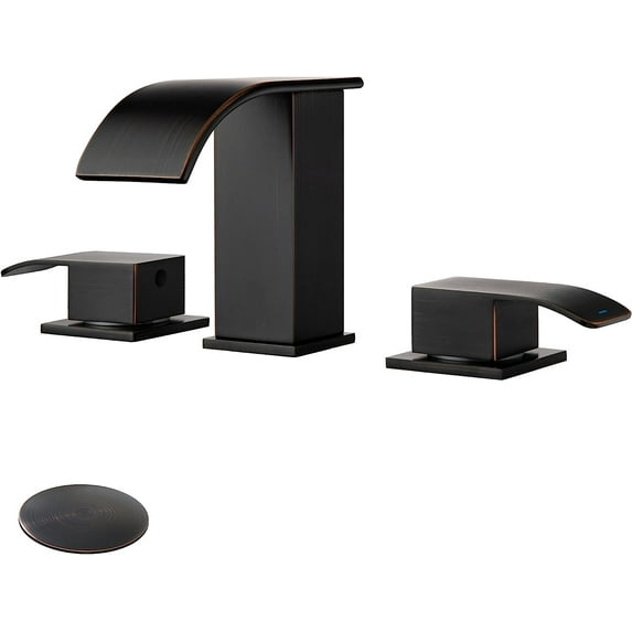 8 Inch Waterfall Bathroom Faucets 3 Hole - Oil Rubbed Bronze Widespread ...
