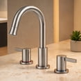 8-Inch Widespread Brushed Nickel Metal 2-Handle Bathroom Sink Faucet ...
