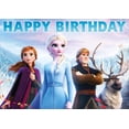 8 Inch Winter Princess Square Edible Birthday Cake Decorations, Happy ...