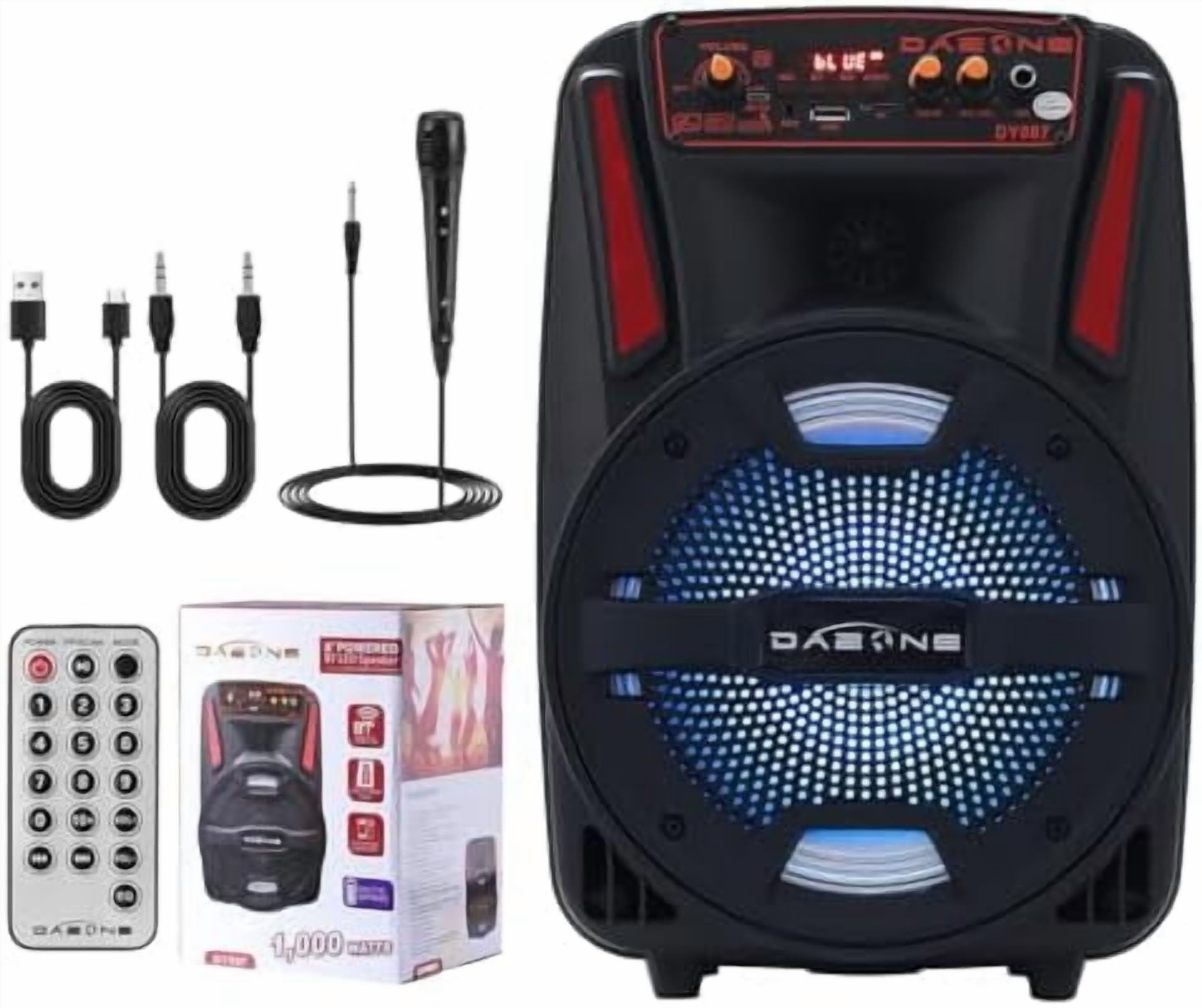 8 Inch Wireless Portable Party Bluetooth Speaker, Battery Powered Loud ...