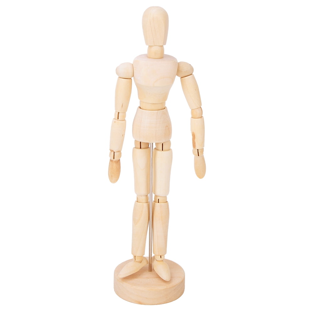 8 Inch Wooden Man Model Movable Limbs Puppet Art Drawing Action Figures ...