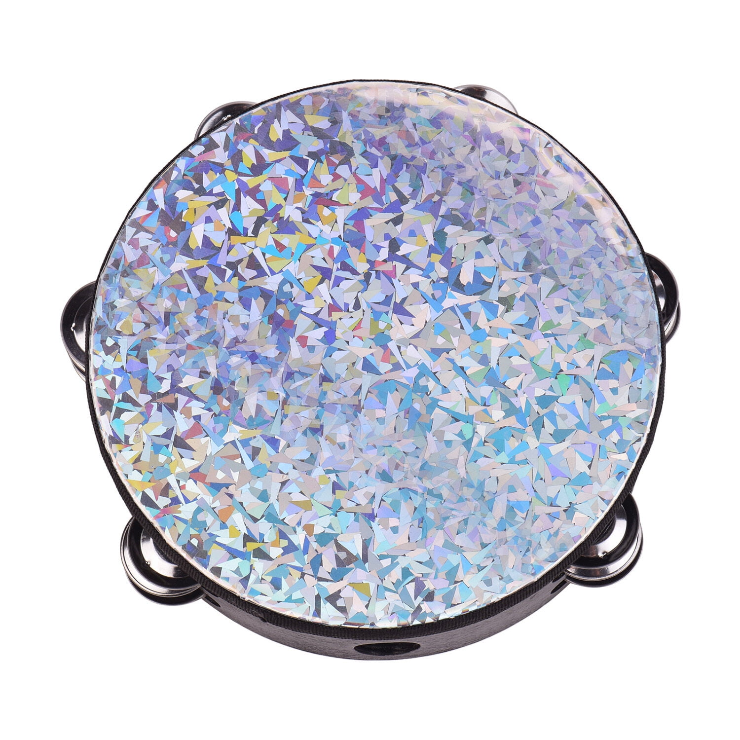 8 Inch Wooden Radiant Tambourine Handbell Hand Drum with Double Rows ...