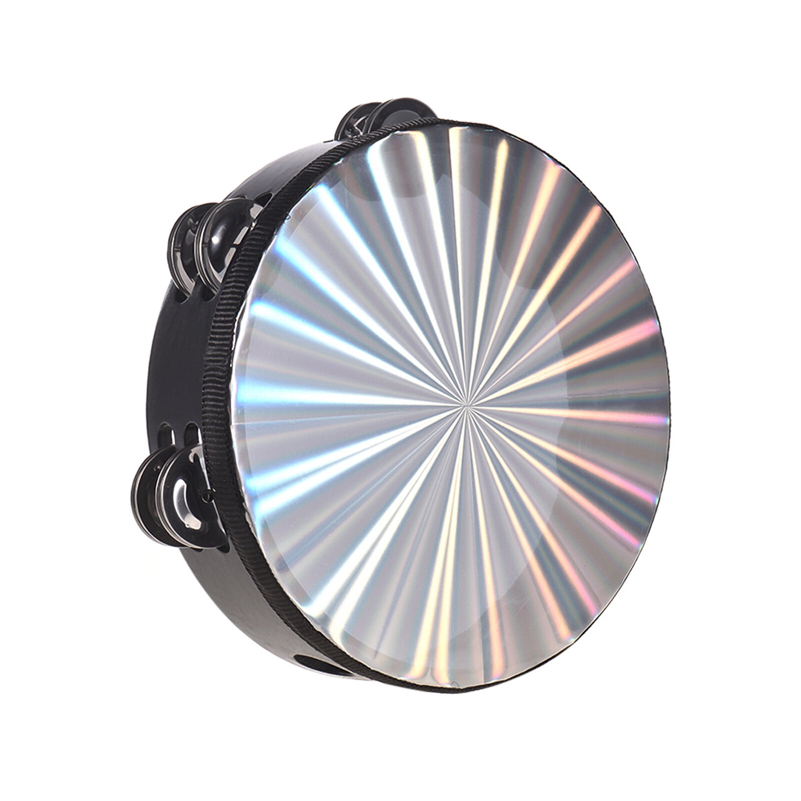 8 Inch Wooden Radiant Tambourine Handbell Hand Drum with Double Row ...