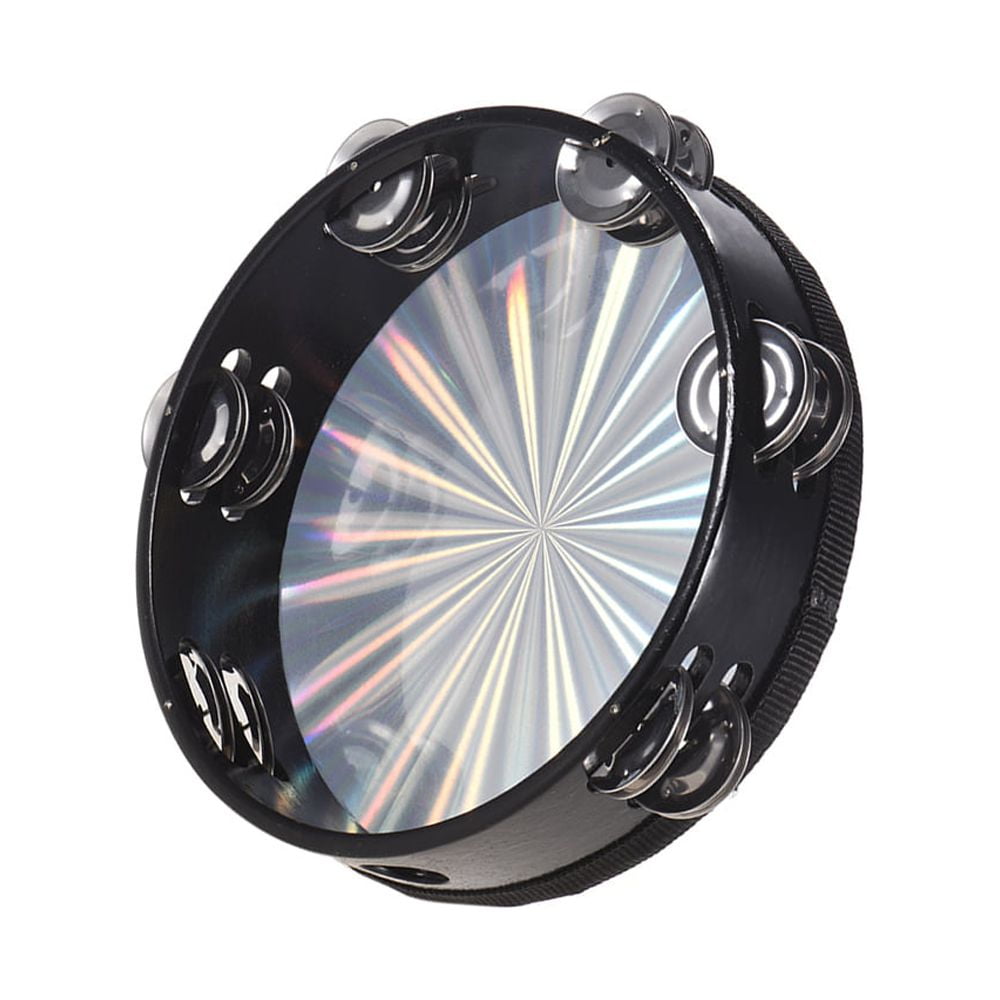 8 Inch Wooden Radiant Tambourine Handbell Hand Drum with Double Row ...