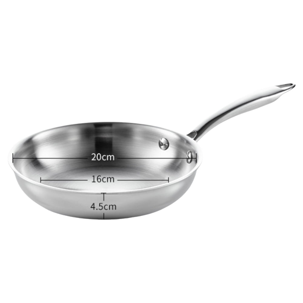8 Inch thick 304 stainless steel Western uncoated frying pan three ...