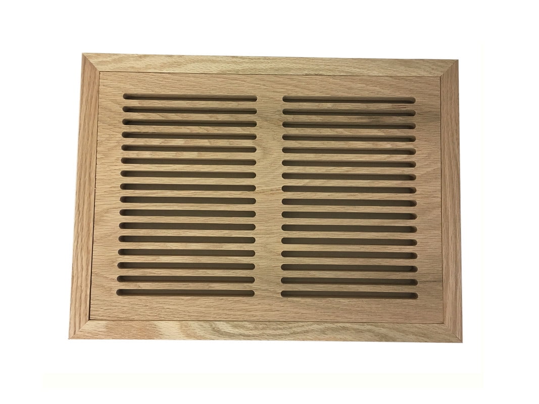 8 Inch x 16 Inch Red Oak Hardwood Vent Floor Register Flush Mount ...