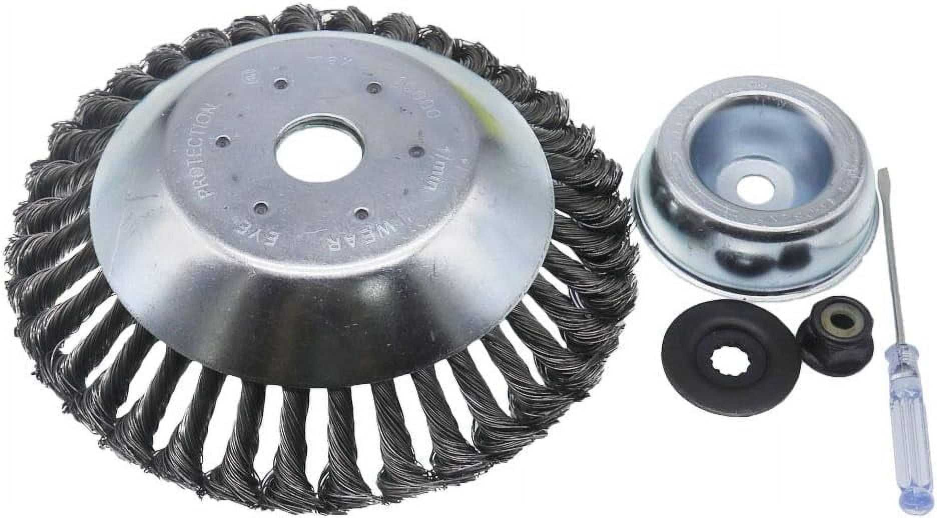 8 Inches Heavy Duty Steal Wire Brush Cutter Trimmer Head with Adapter ...