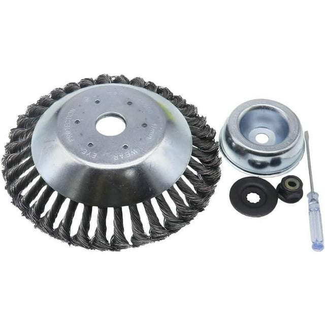 8 Inches Heavy Duty Steal Wire Brush Cutter Trimmer Head with Adapter ...