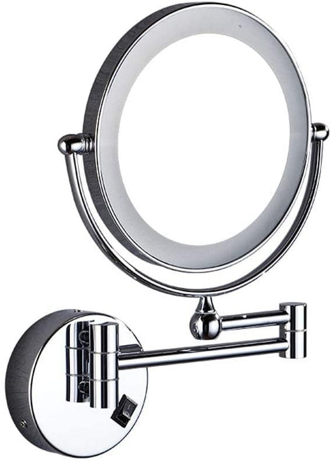 8 Inches LED Lighted Wall Mount Makeup Mirror with 3X Magnification ...