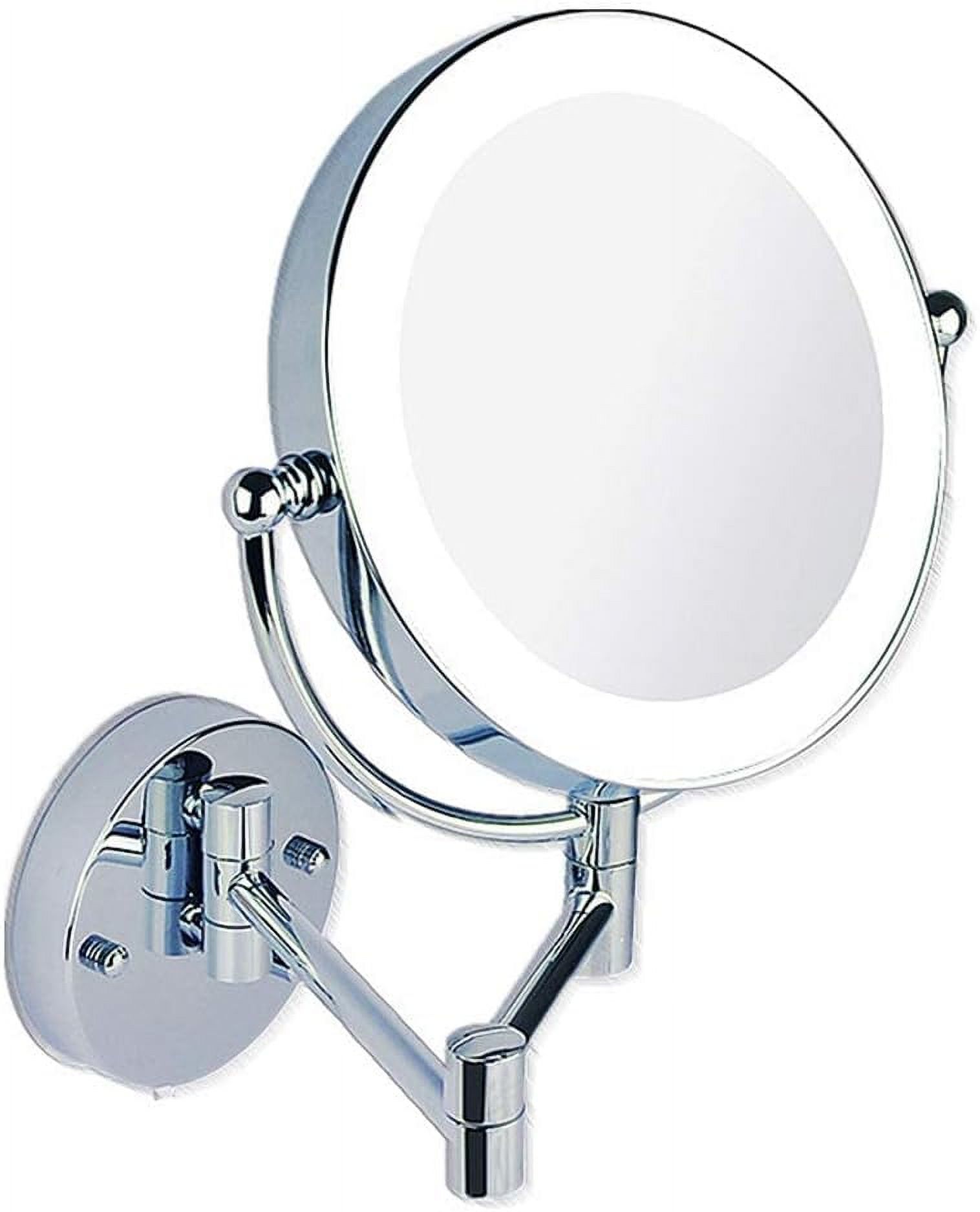8 Inches LED Lighted Wall Mount Makeup Mirror with Magnification ...