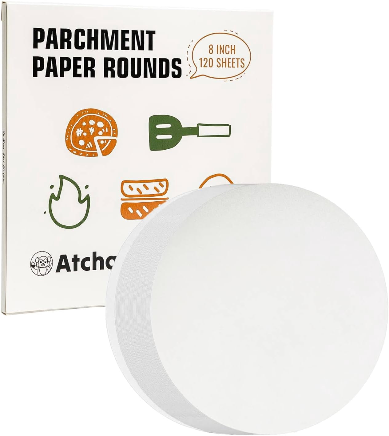 8 Inches Round Parchment Paper 120 Pcs, Heavy Duty Non-Stick Parchment ...