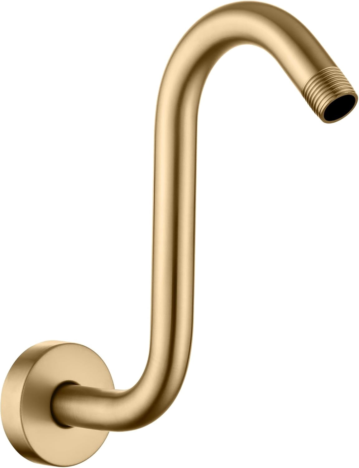 8 Inches S-shape Wall Mount Shower Arm and Flange, Champagne Bronze ...