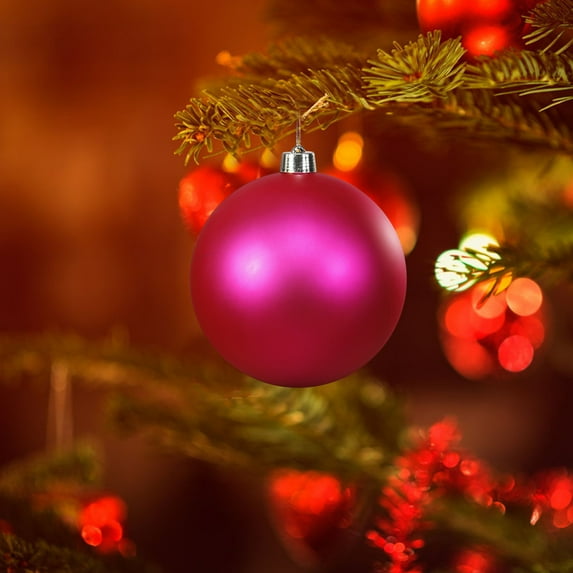 8 Inches Shatterproof Large Candy Hot Pink Plastic Christmas Ball ...