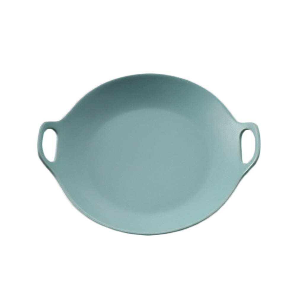 8 Inches Simple Ceramic Dessert Cake Plate Round Porcelain Fruit Salad ...