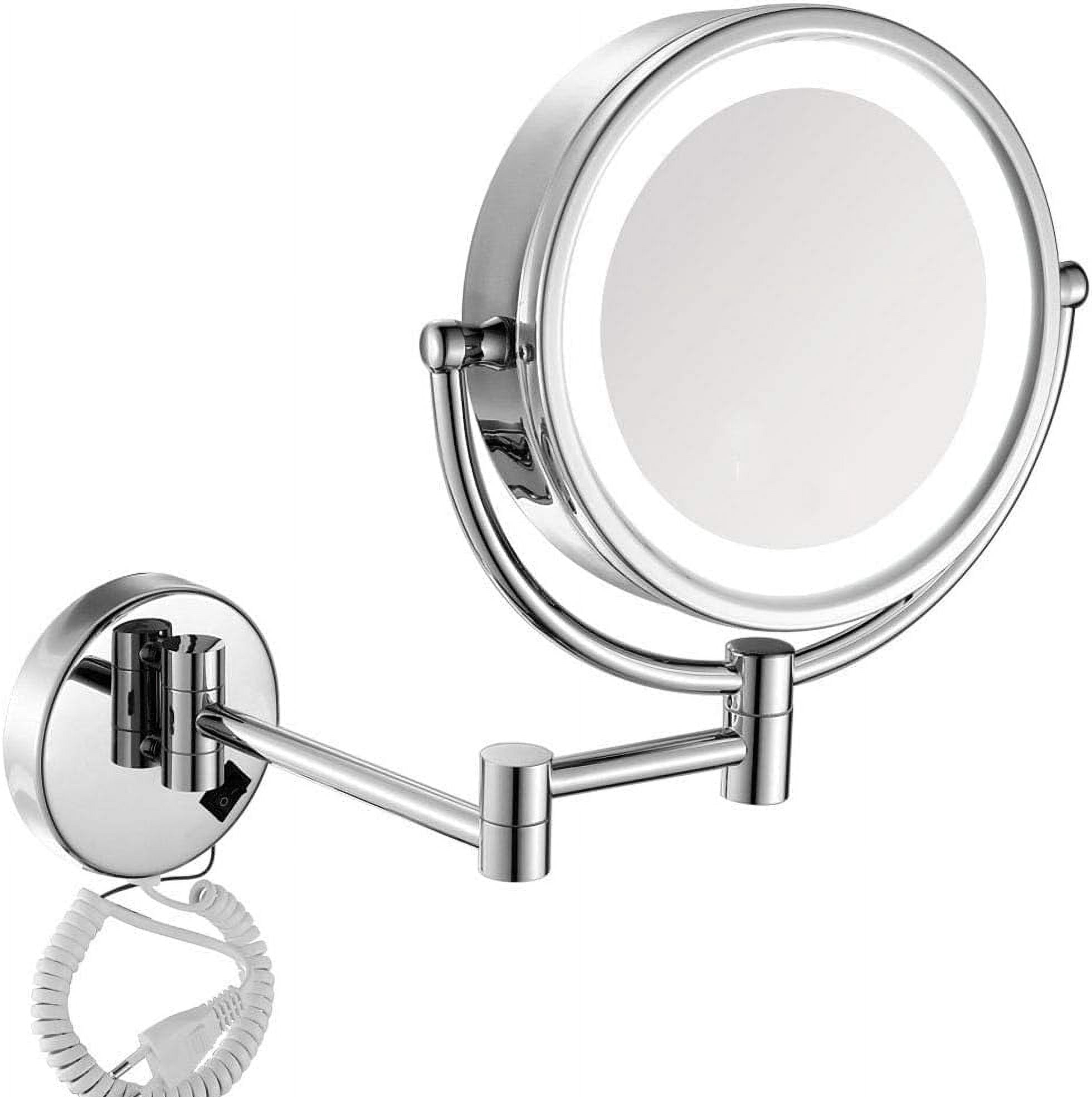 8 Inches Wall Mount Makeup Mirror LED Lighted with 3X Magnification ...