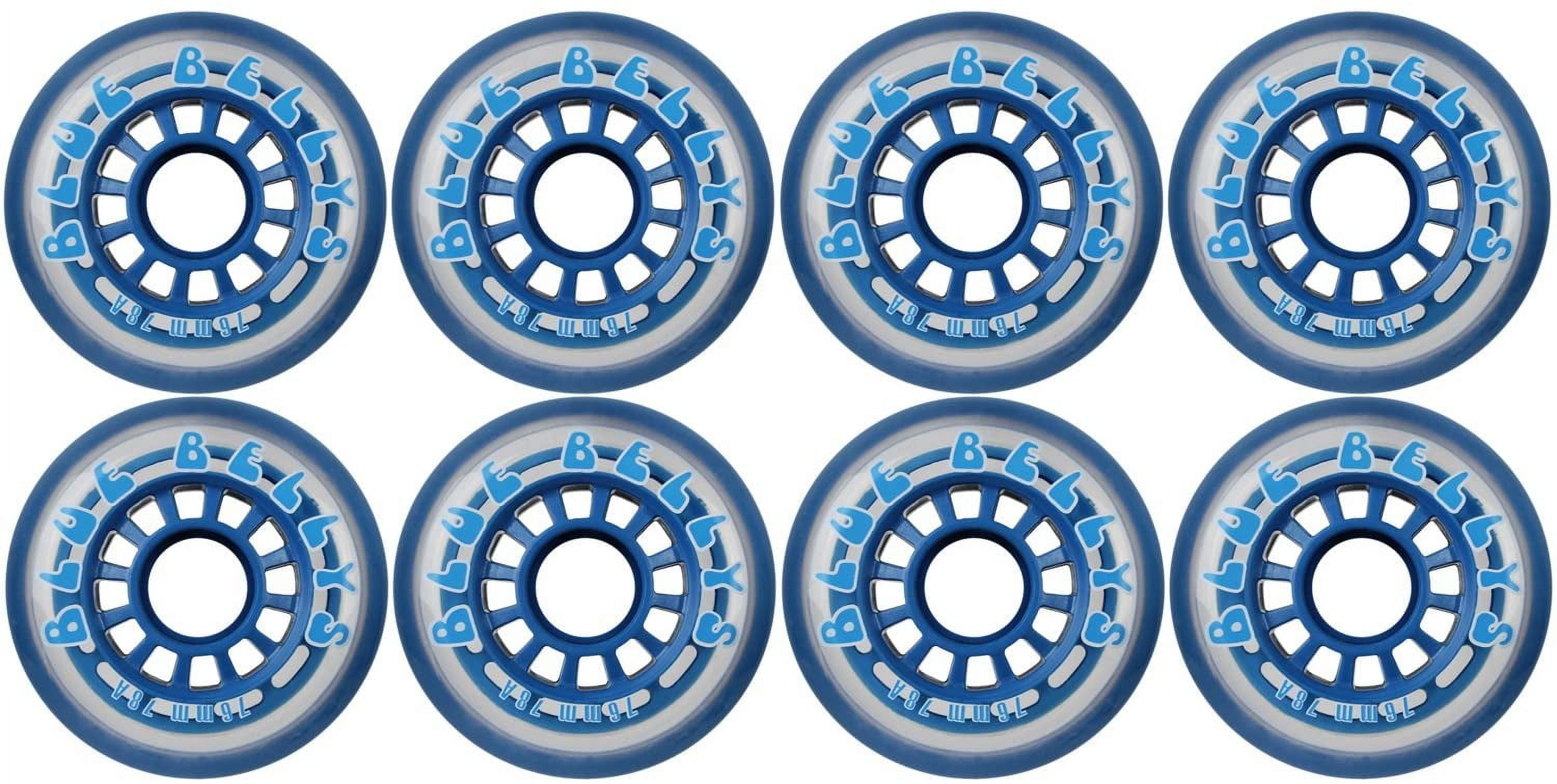 8 Inline Skate Wheels 76mm 78a, Clear/Blue - Walmart.com