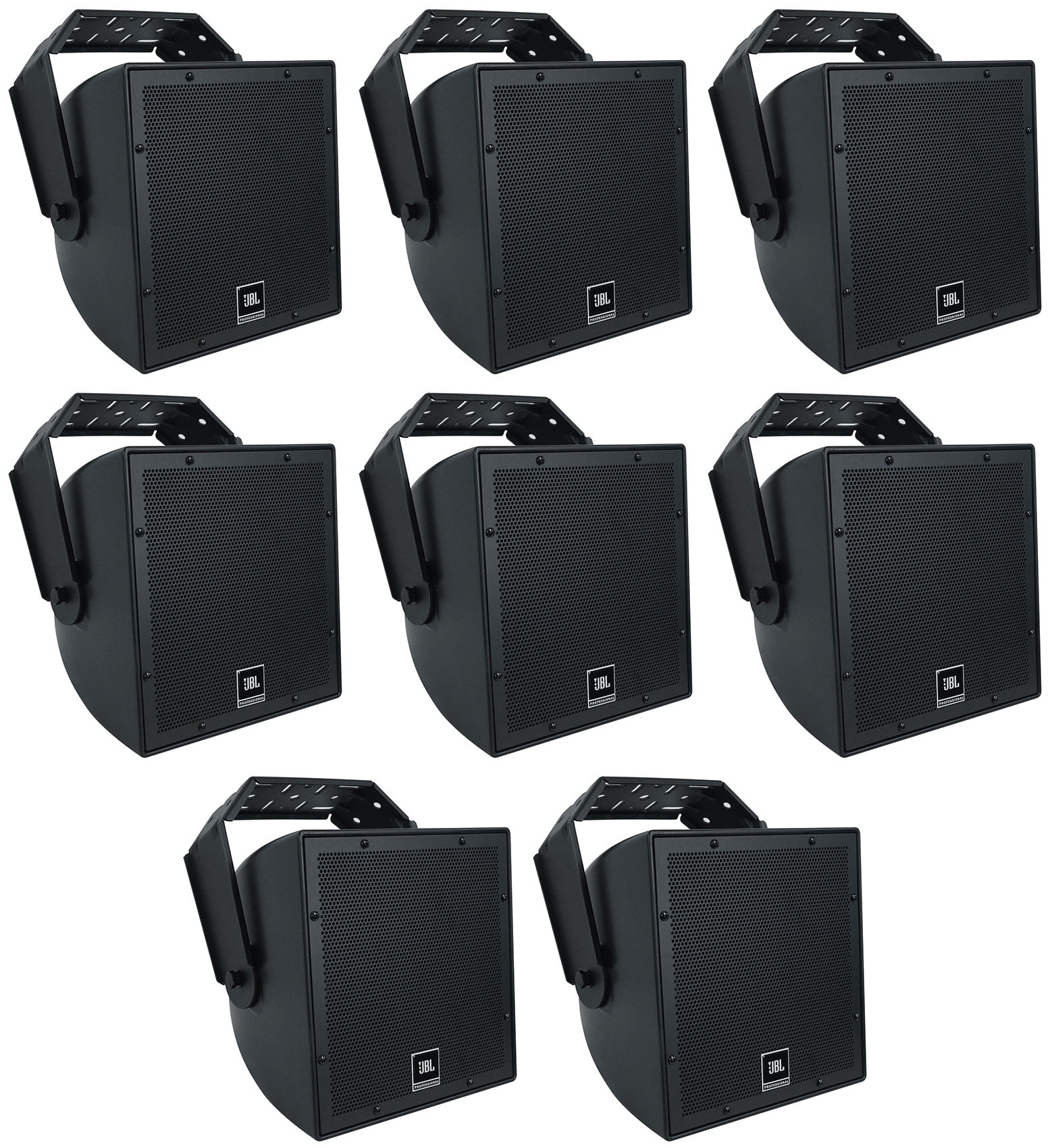 (8) JBL AWC82-BK 8" Black Indoor/Outdoor 70V Surface Mount Commercial ...