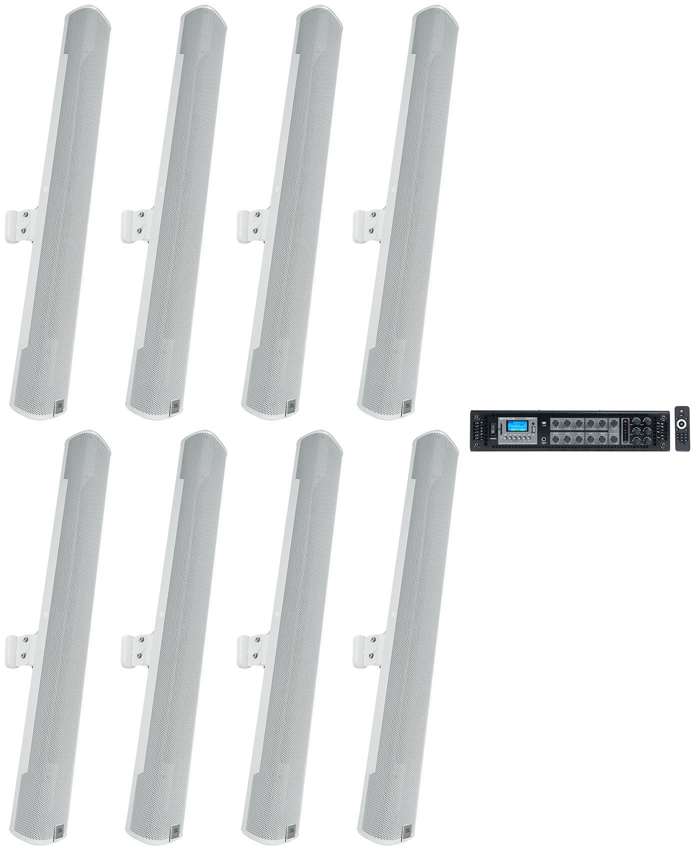 (8) JBL COL800-WH 32" White 70V Commercial Column Wall Mount Array ...