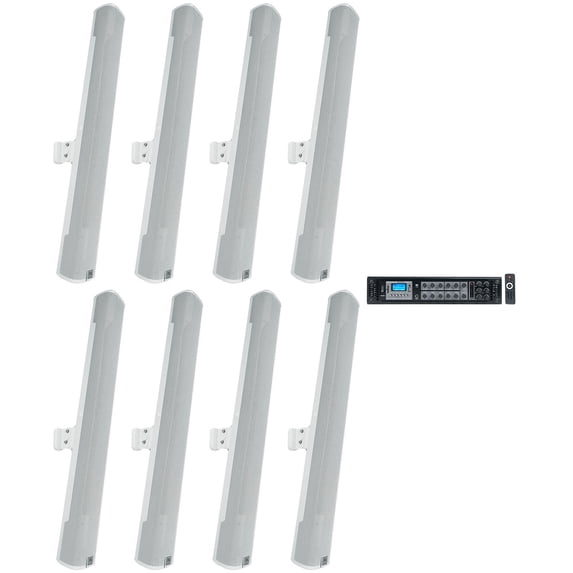 (8) JBL COL800-WH 32" White 70V Commercial Column Wall Mount Array ...