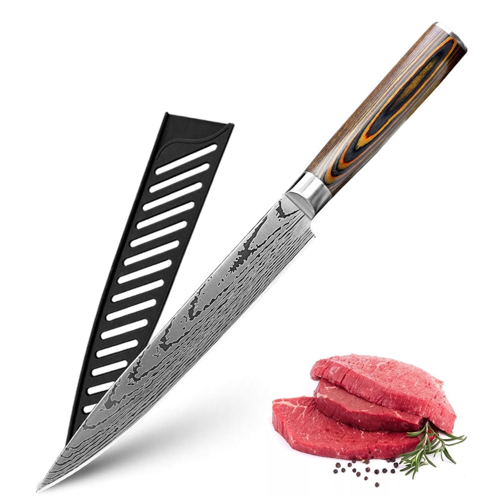 8" Japanese Chef Knife Sharp Slicing Knife with Pakka Handle Sharp ...