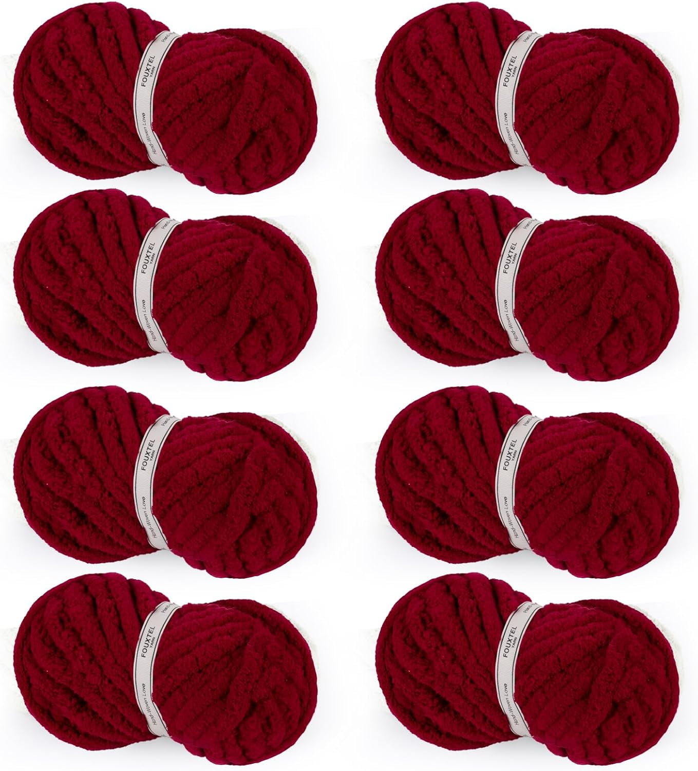 8 Jumbo Packs Chunky Chenille Yarn for Crocheting, 31.7 yds, 8 oz Each ...