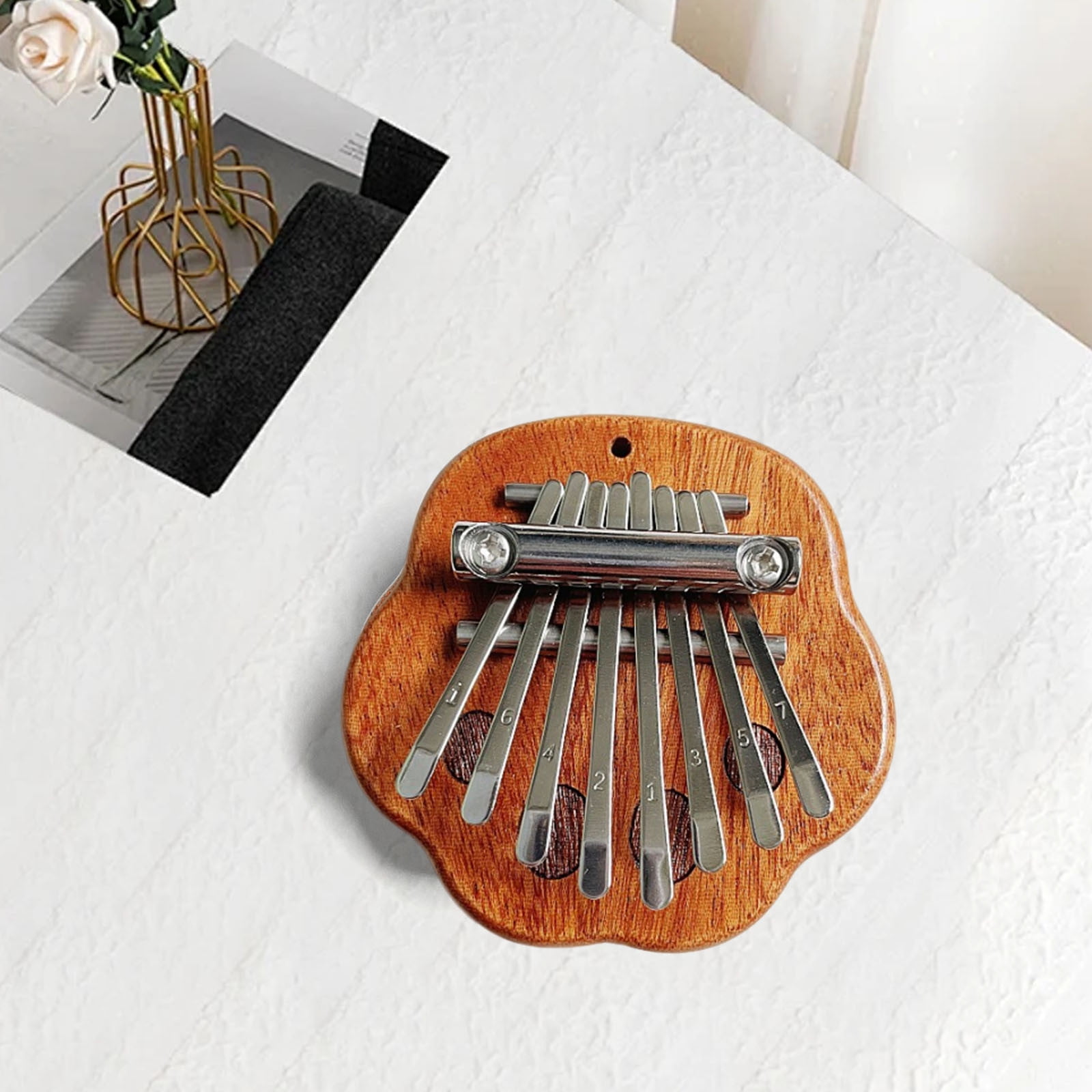 8 Key Exquisite Finger Thumb Piano, Wooden Finger Thumb Piano, Mini ...