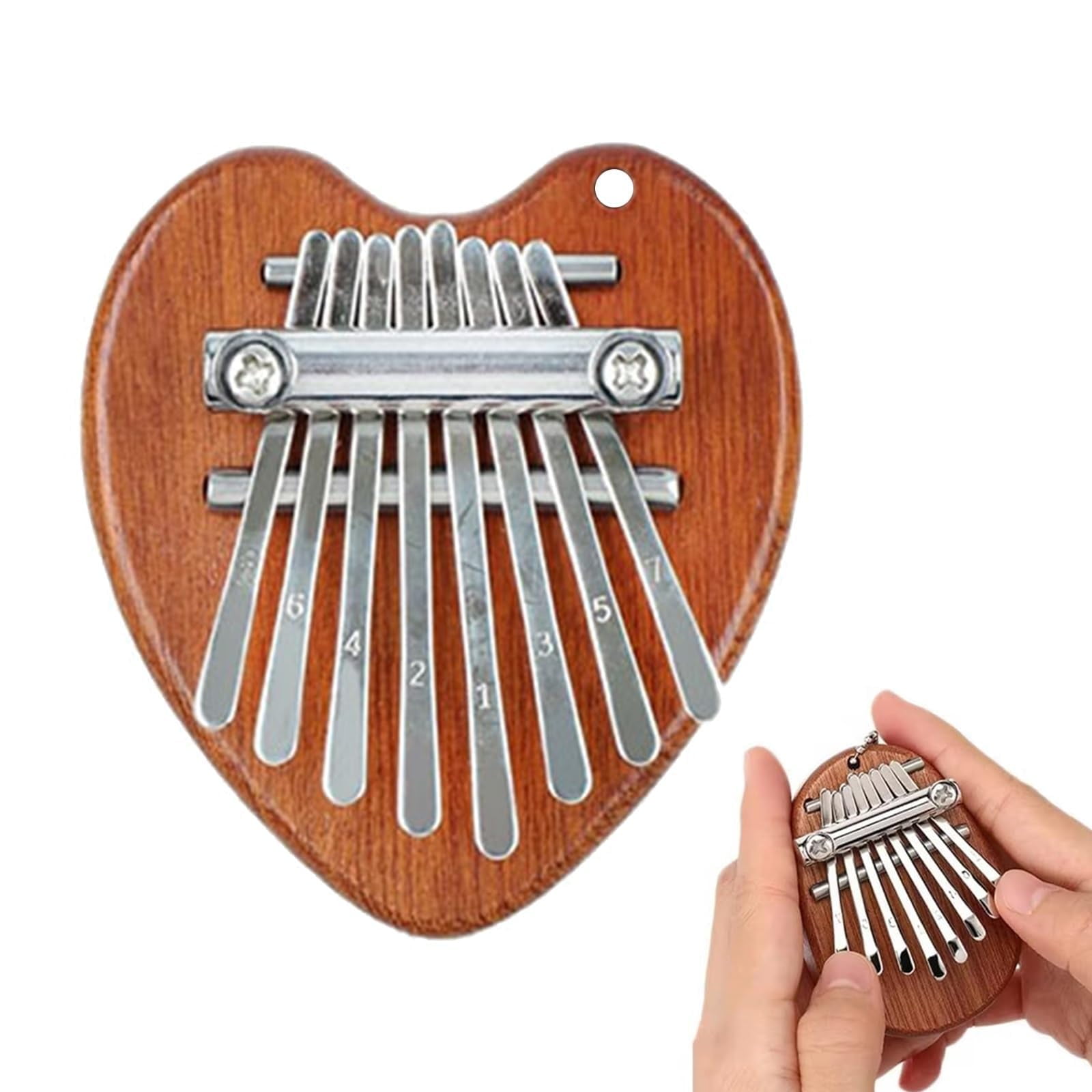 8 Key Mini Kalimba Thumb Piano Wooden Symmetry Marimba Finger Harp ...