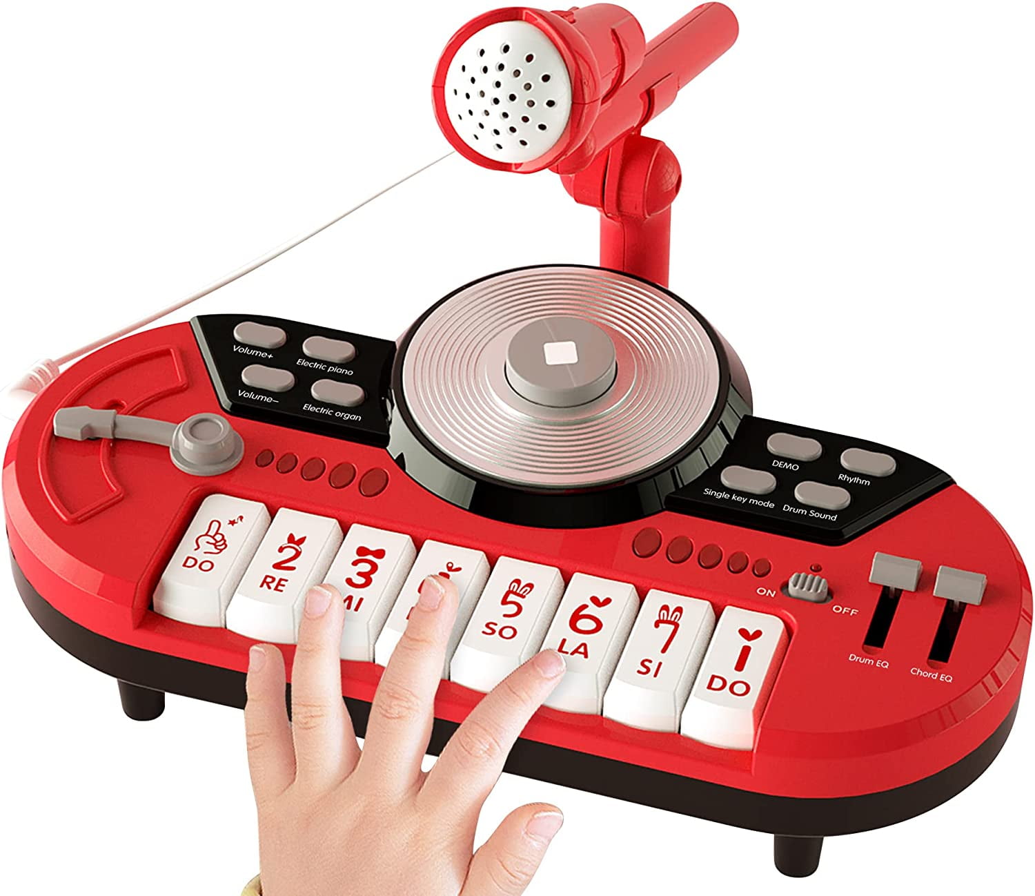 8 Keys Piano Toy Keyboard for Baby & Toddlers with DJ & Microphone ...