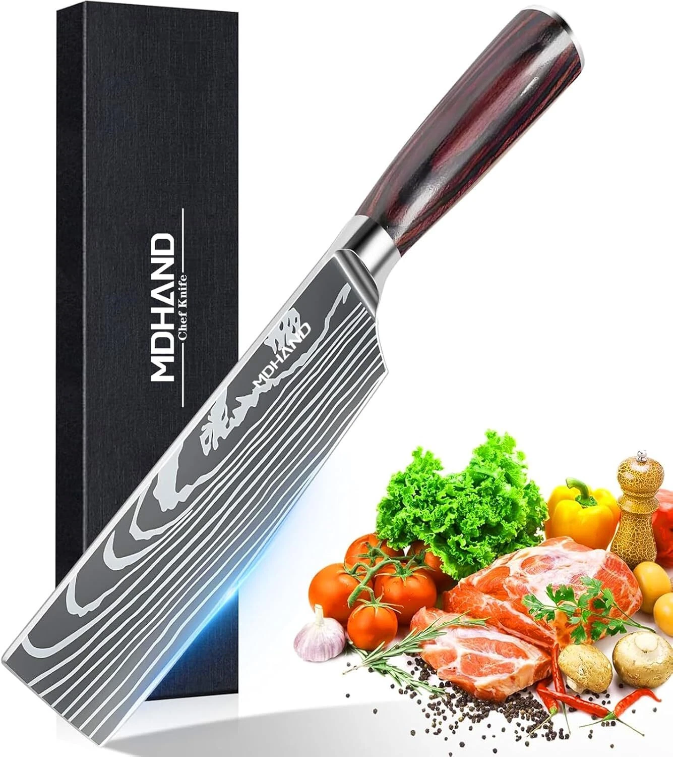 “8” Kitchen Knife High Carbon Steel Hand Forged Chef Knife Sharp Meat ...