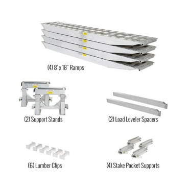 4-Bunk Modular Drop Step Deck Load Leveler 23,500 LB Ramp - Walmart.com