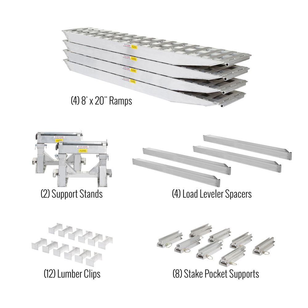 8'L x 20inW 4-Bunk Load Leveler 4-Ramp System for 26inH Step Deck ...