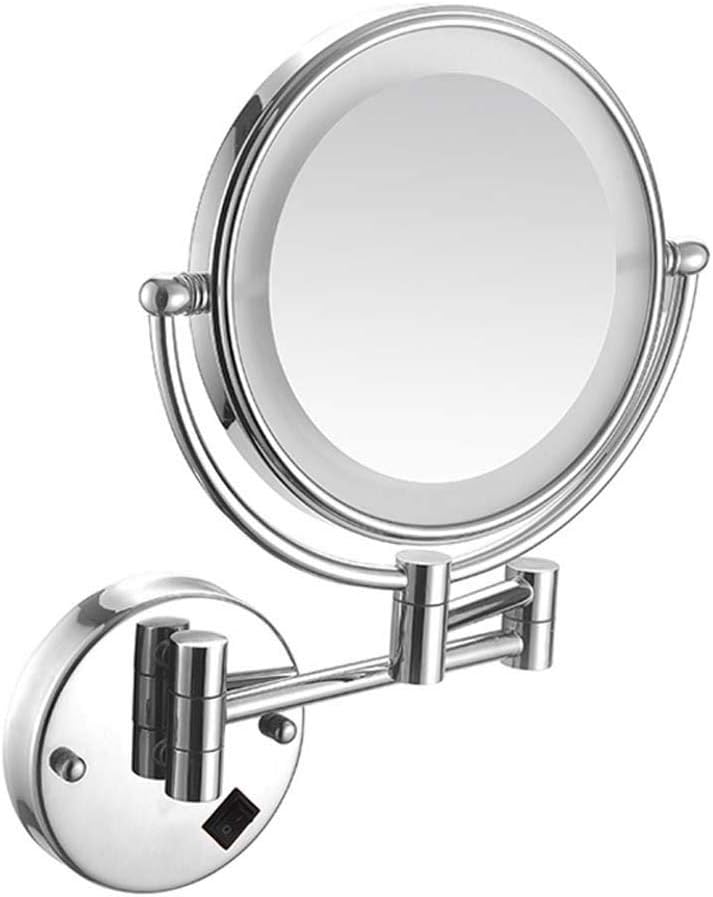 8 in LED Lighted Wall Mounted Bathroom Magnification 10X Mirror Vanity ...
