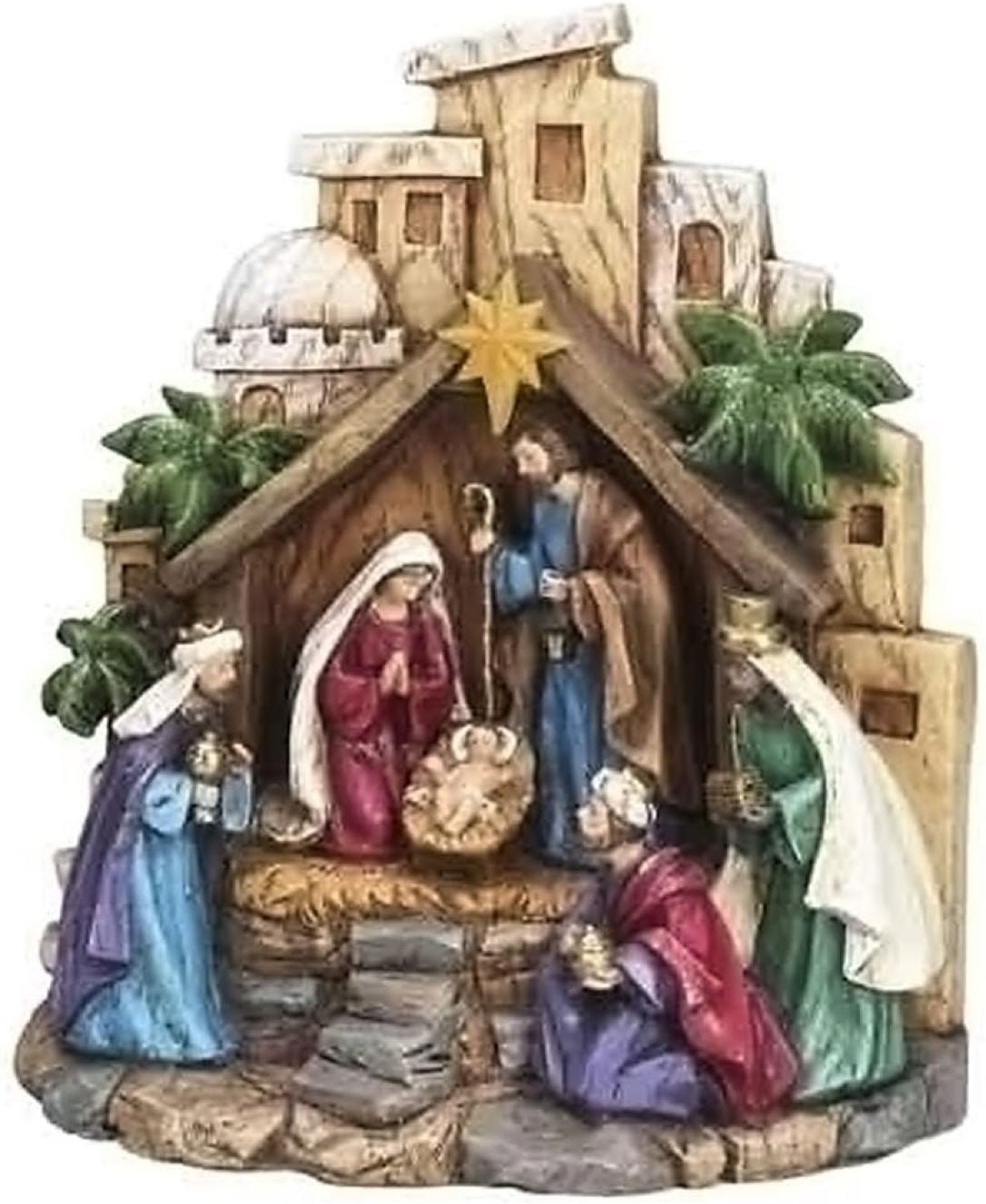 8" LED Nativity Scene Figurine W/Lighted Star With Batteries by RJTZ ...