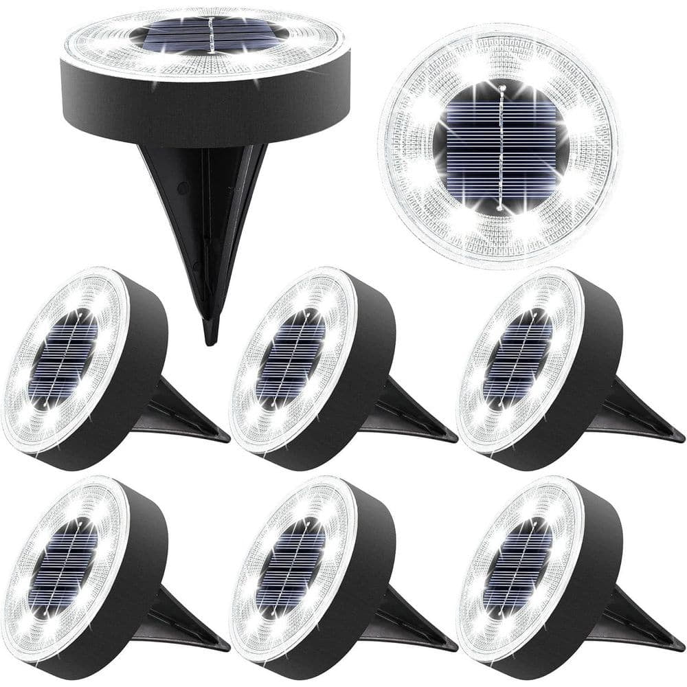 8 LED Solar Lights Outdoor Waterproof IP68 Solar Disc Lights In-Ground ...