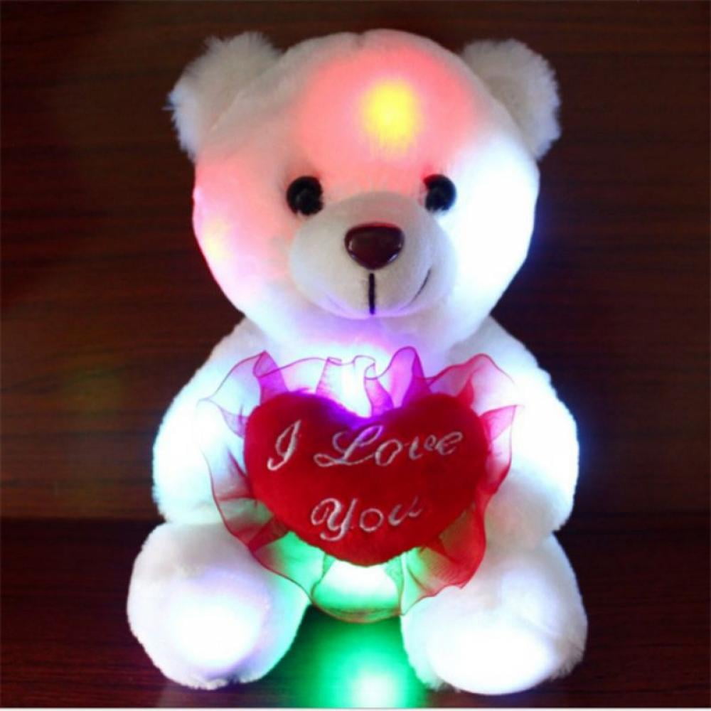 8" LED Teddy Bear Light up Stuffed Animal Glow Soft Plush Toy with ...