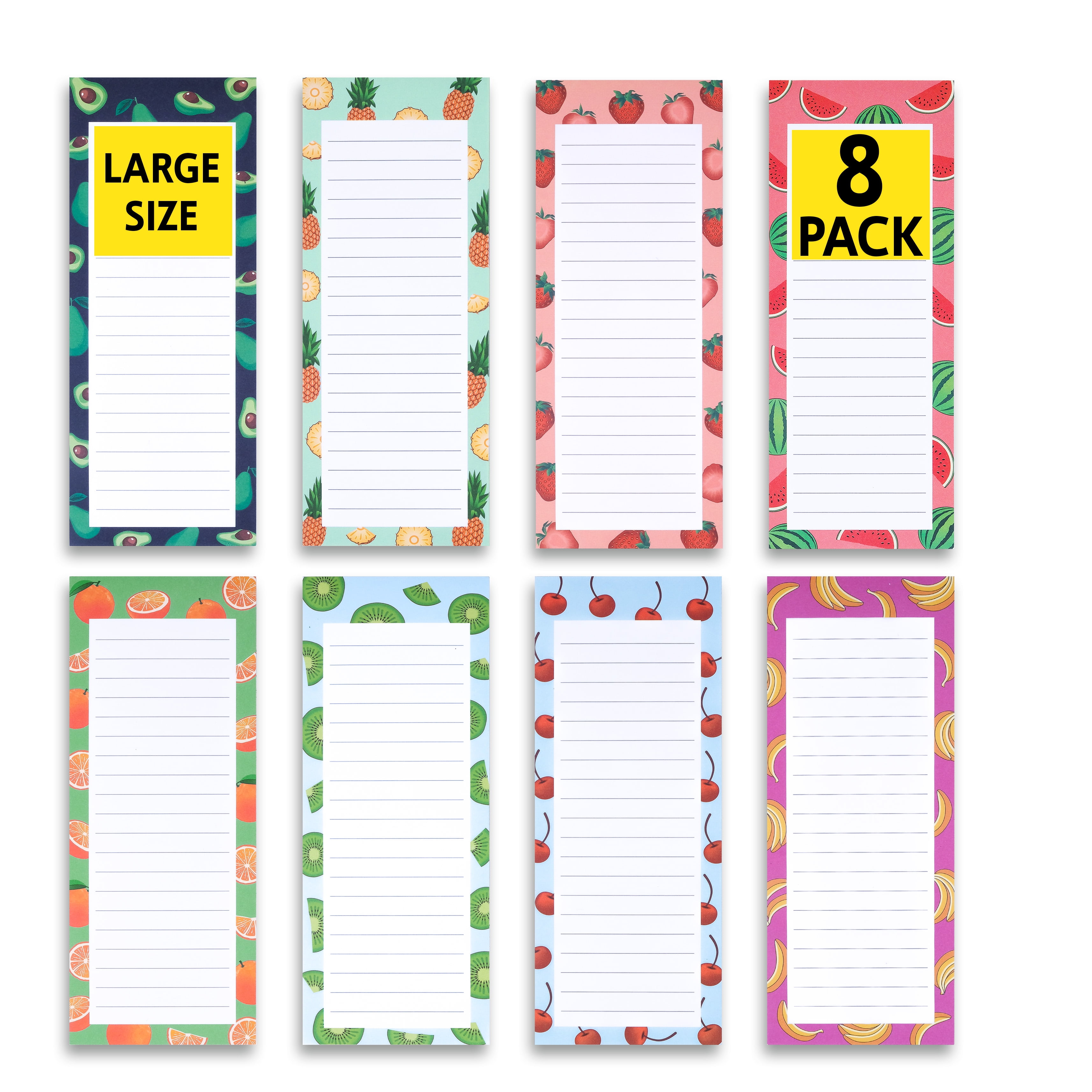 8 Large Magnetic Notepads - Big Notepads for Grocery List, Shopping ...