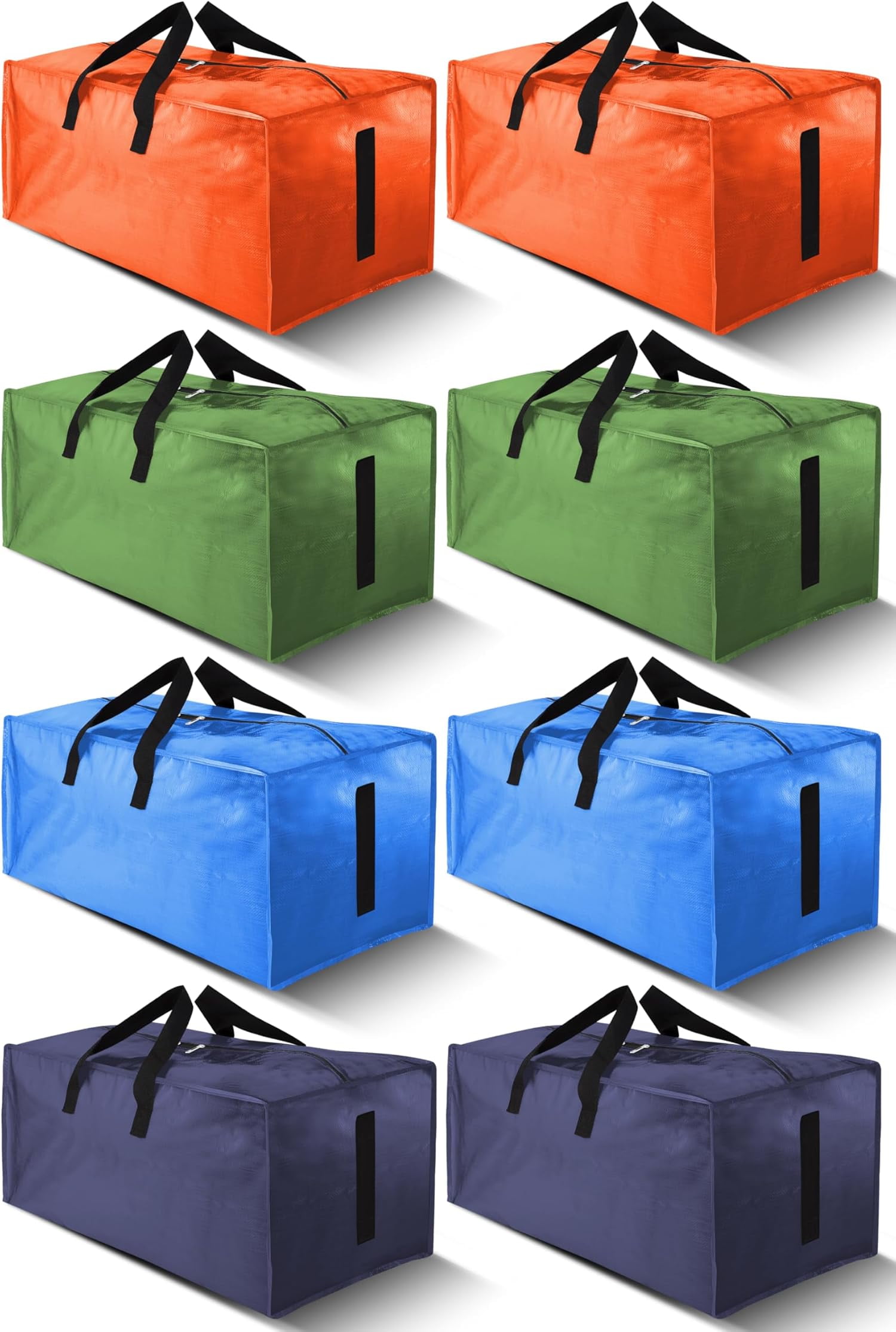 8 Large Moving Bags with Zippers & Carrying Handles - Water-Resistant ...
