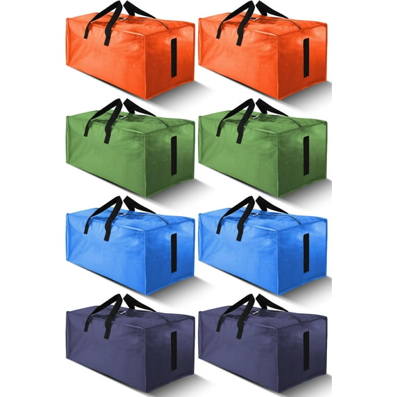 8 Large Moving Bags with Zippers & Carrying Handles - Water-Resistant ...