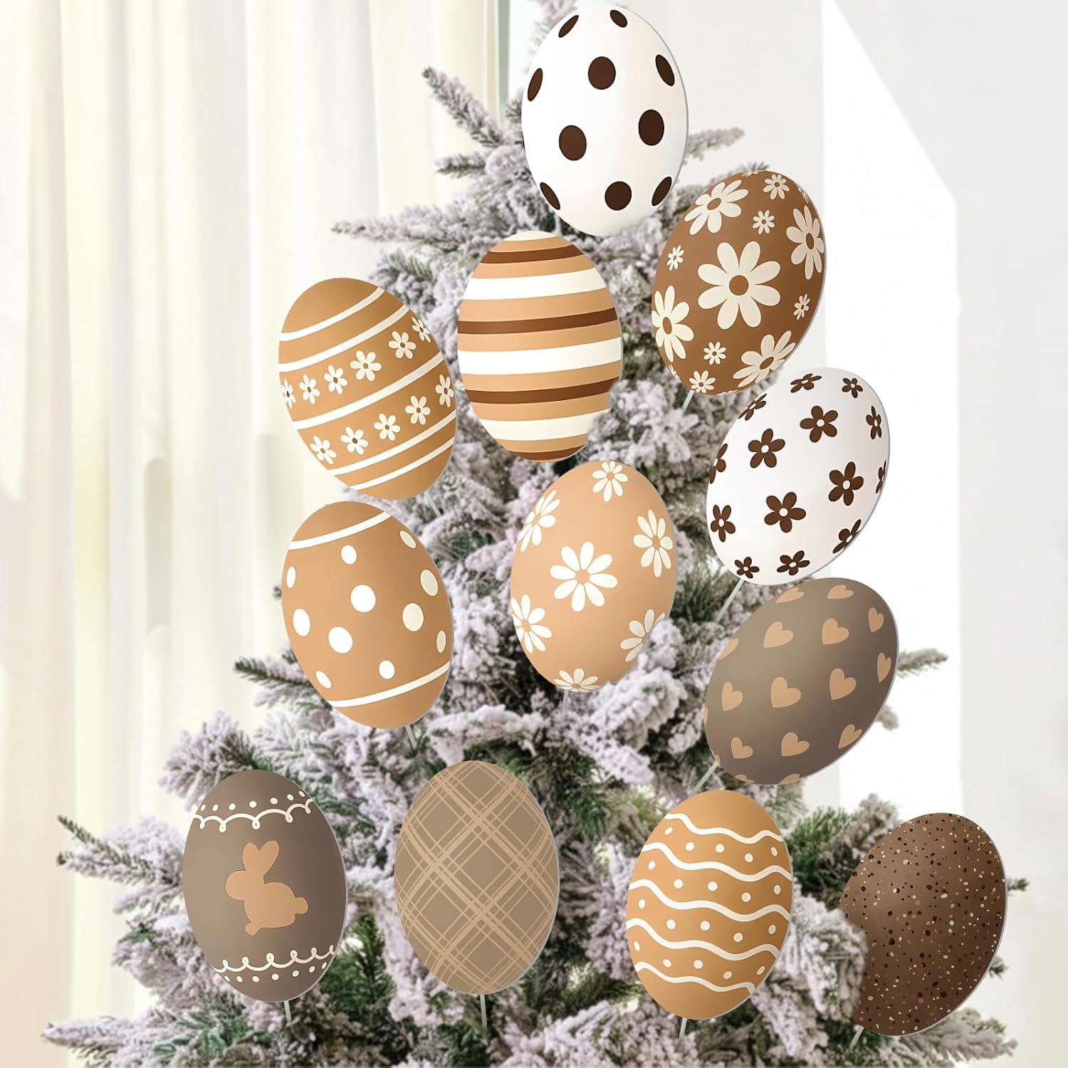 8" Large Valentine's Day Decorations Tree Pick Ornaments 12 Pcs Glitter ...