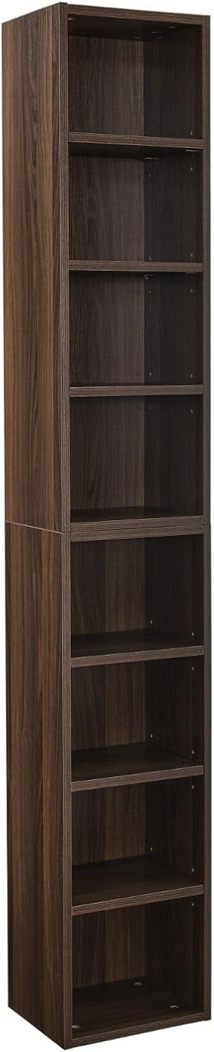 8-Layer Bookshelf, Multipurpose Slim Home Decor Storage Rack, Narrow ...